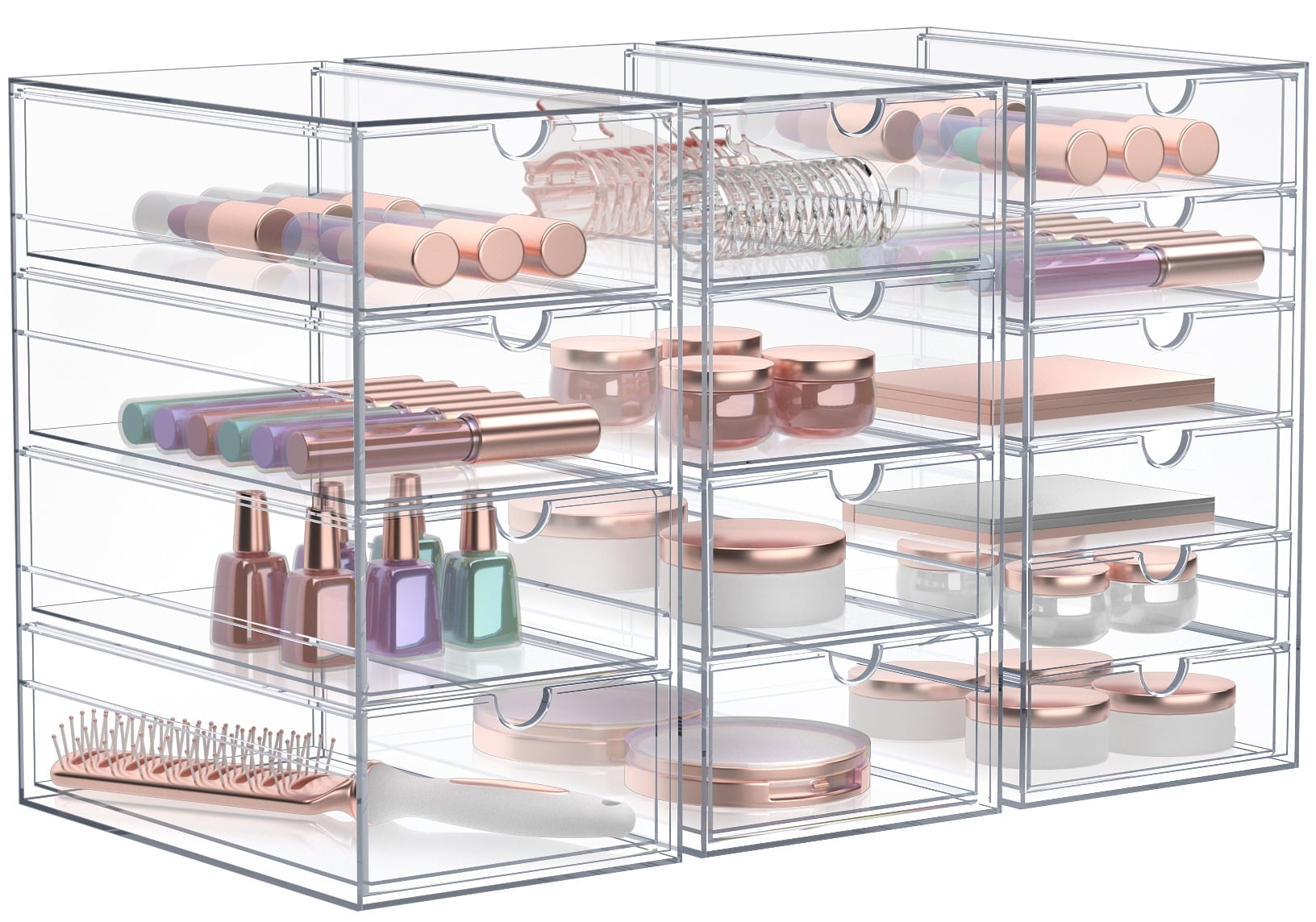 Sorbus Acrylic Cosmetic Makeup Organizer 14 Drawers Clear Stackable ...