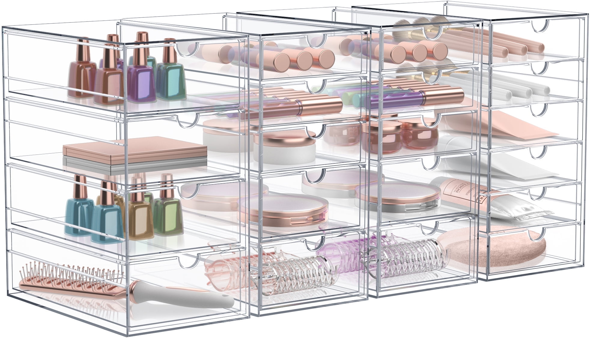 Sorbus Acrylic Cosmetic Makeup Organizer 20 Drawers Clear Stackable ...