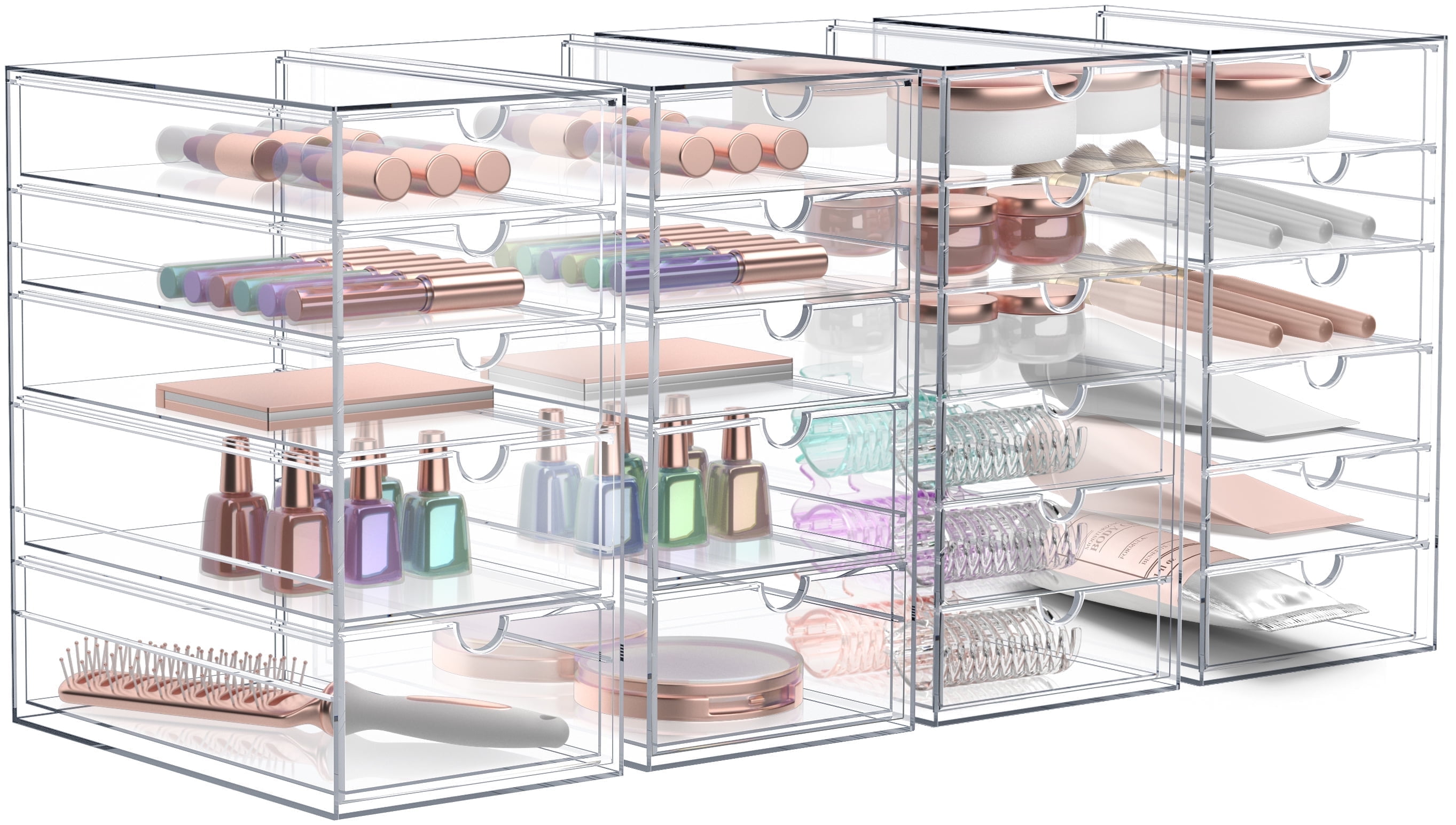 Sorbus Acrylic Cosmetic Makeup Organizer 22 Drawers Clear Stackable ...