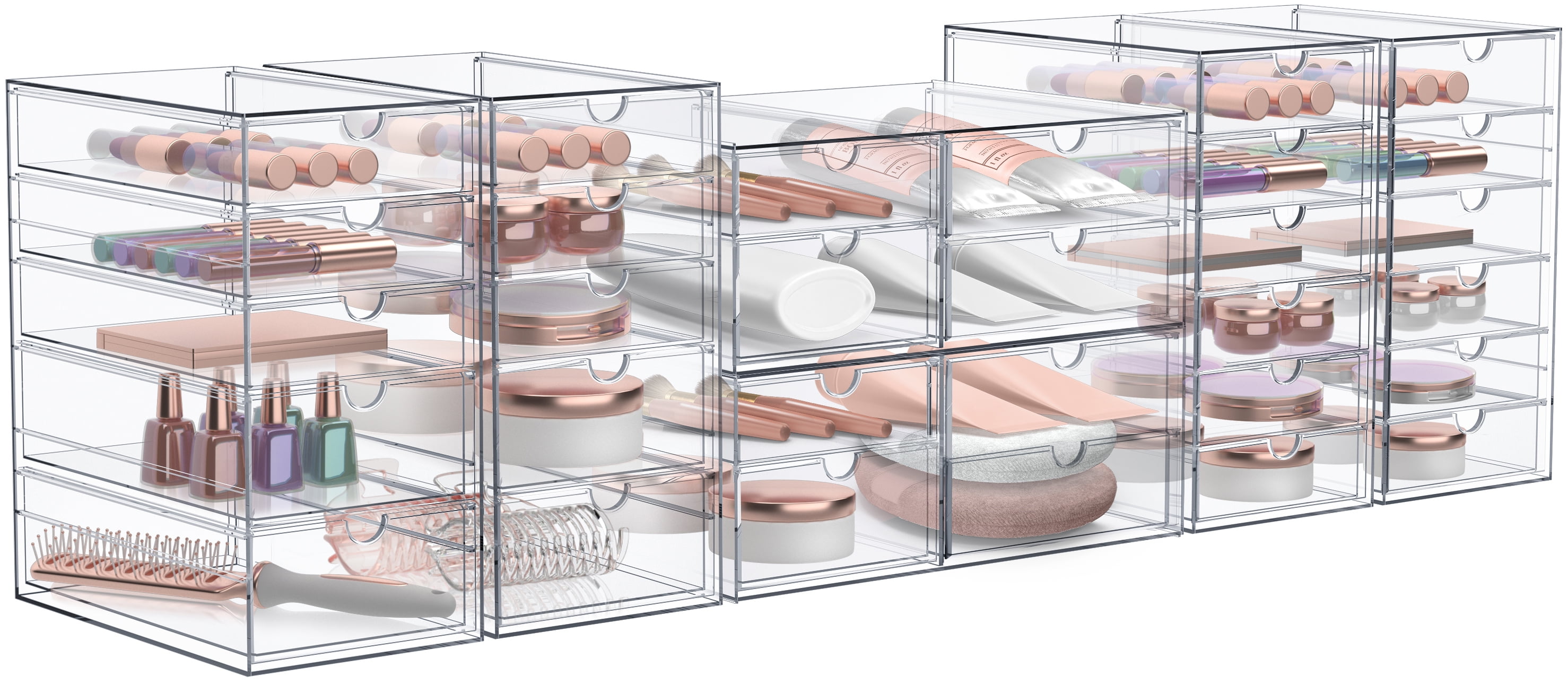 Sorbus Acrylic Cosmetic Makeup Organizer 30 Drawers Clear Stackable ...