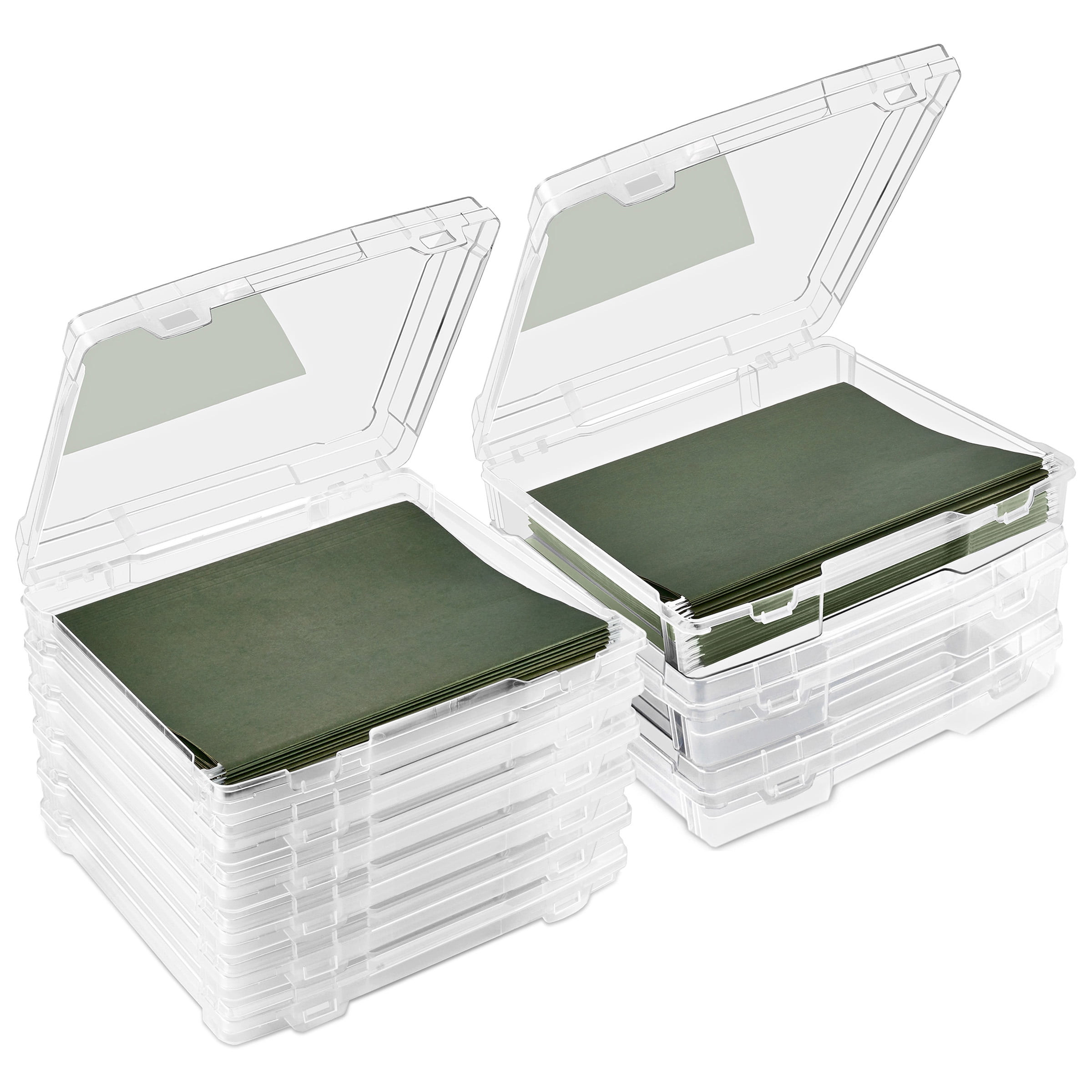 Sorbus Clear Hanging File Organizer Bin, Narrow & Wide, Stackable ...