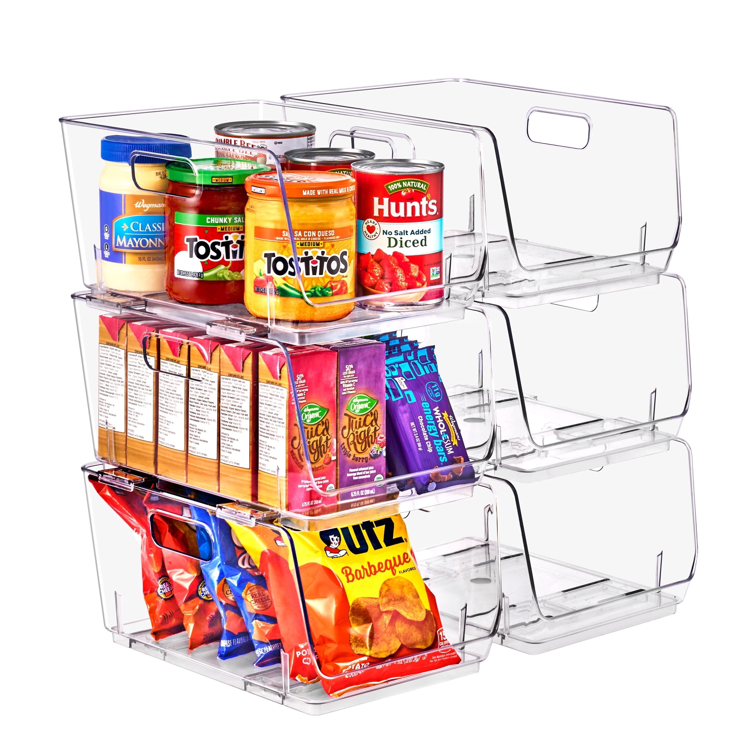 Sorbus Clear Stackable Storage Bins, Open Front Acrylic Pantry ...
