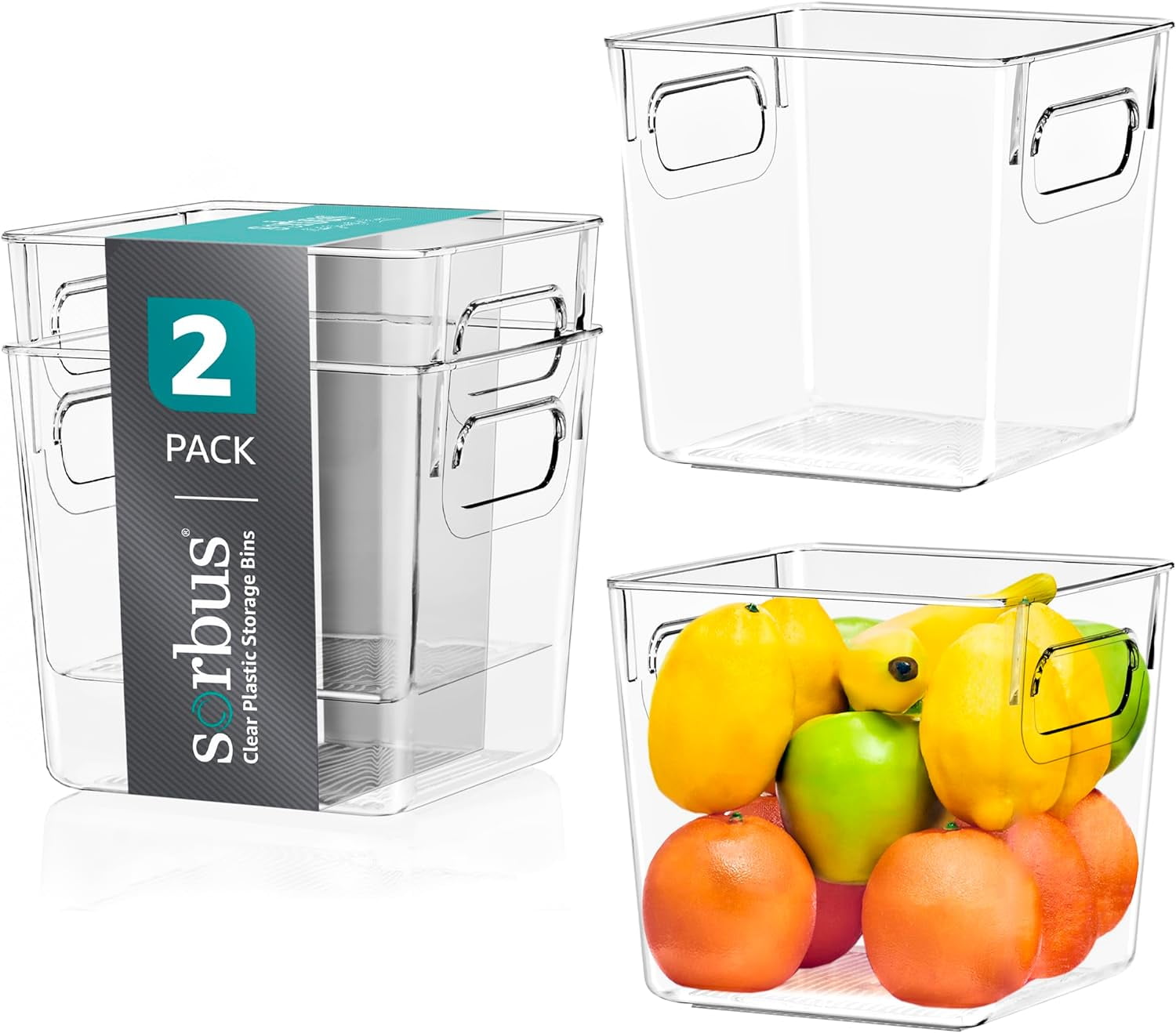 Sorbus Clear Storage Bins - Multi-Purpose Organizers for Kitchen ...