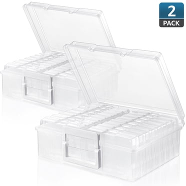 IRIS 4" x 6" Photo Card Craft Keeper Storage Boxes with Handle and 12 ...