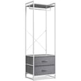 Sorbus Clothing Rack with 2 Drawers, Wood Top, Steel Frame, Gray ...
