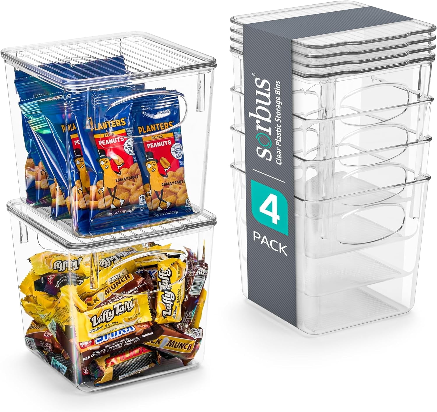 Sorbus Stackable Container Bin Set: Secure Lid Closure for Optimal ...