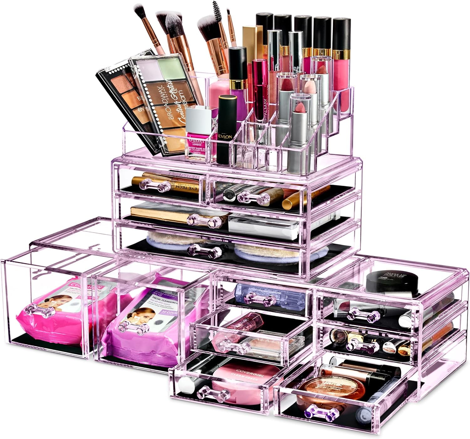Sorbus Cosmetic Makeup and Jewelry Storage Case Tower Display Organizer ...