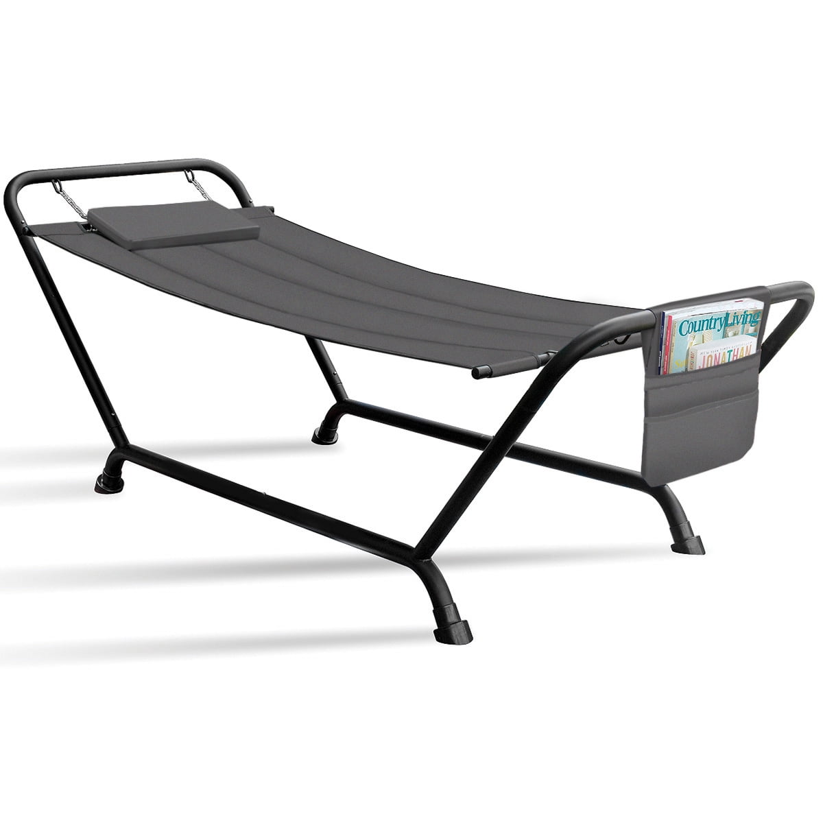 Sorbus Cozy 500 lb Hammock Bed with Pillow and Storage Pockets, Gray ...
