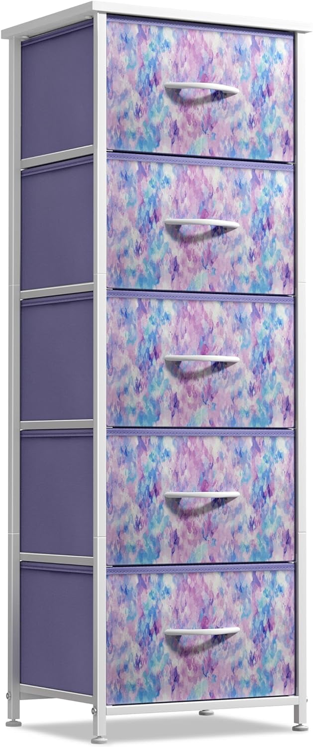 Sorbus 5-Drawer Dresser - Kids Bedroom Storage, Steel Frame, Fabric ...