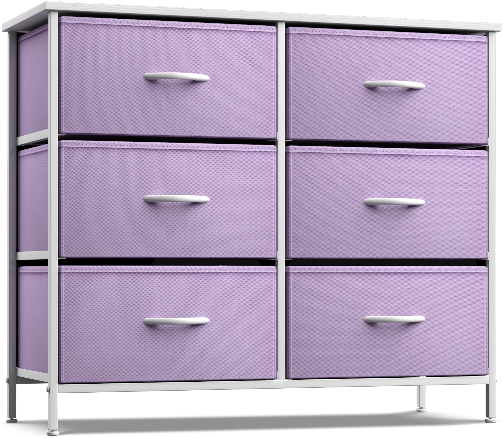 Sorbus 6 Fabric Bin Drawer Dresser - Cube Storage for Bedroom, Hallway ...