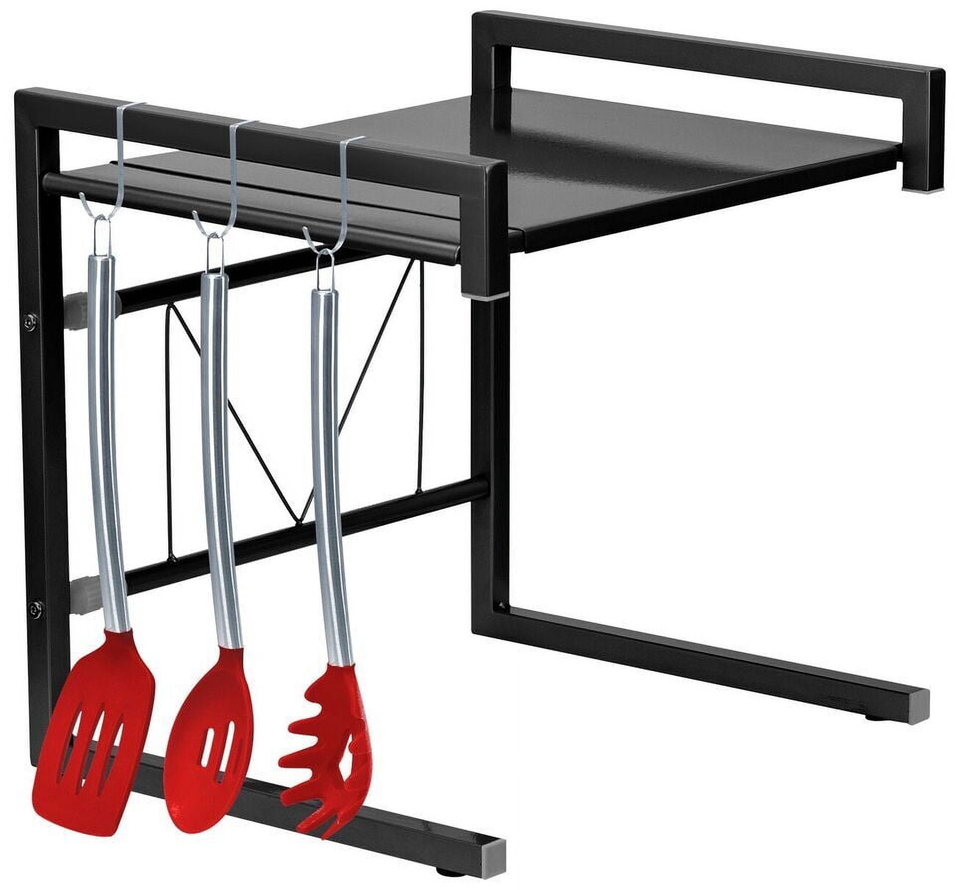 Sorbus Extendable Microwave Oven Rack Shelf Stand with Hooks - Kitchen ...