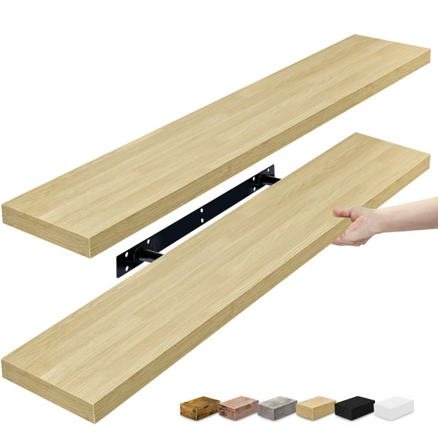 Sorbus Extra Long Floating Rectangle Shelves – 35" L x 9" D x 1.5" H ...