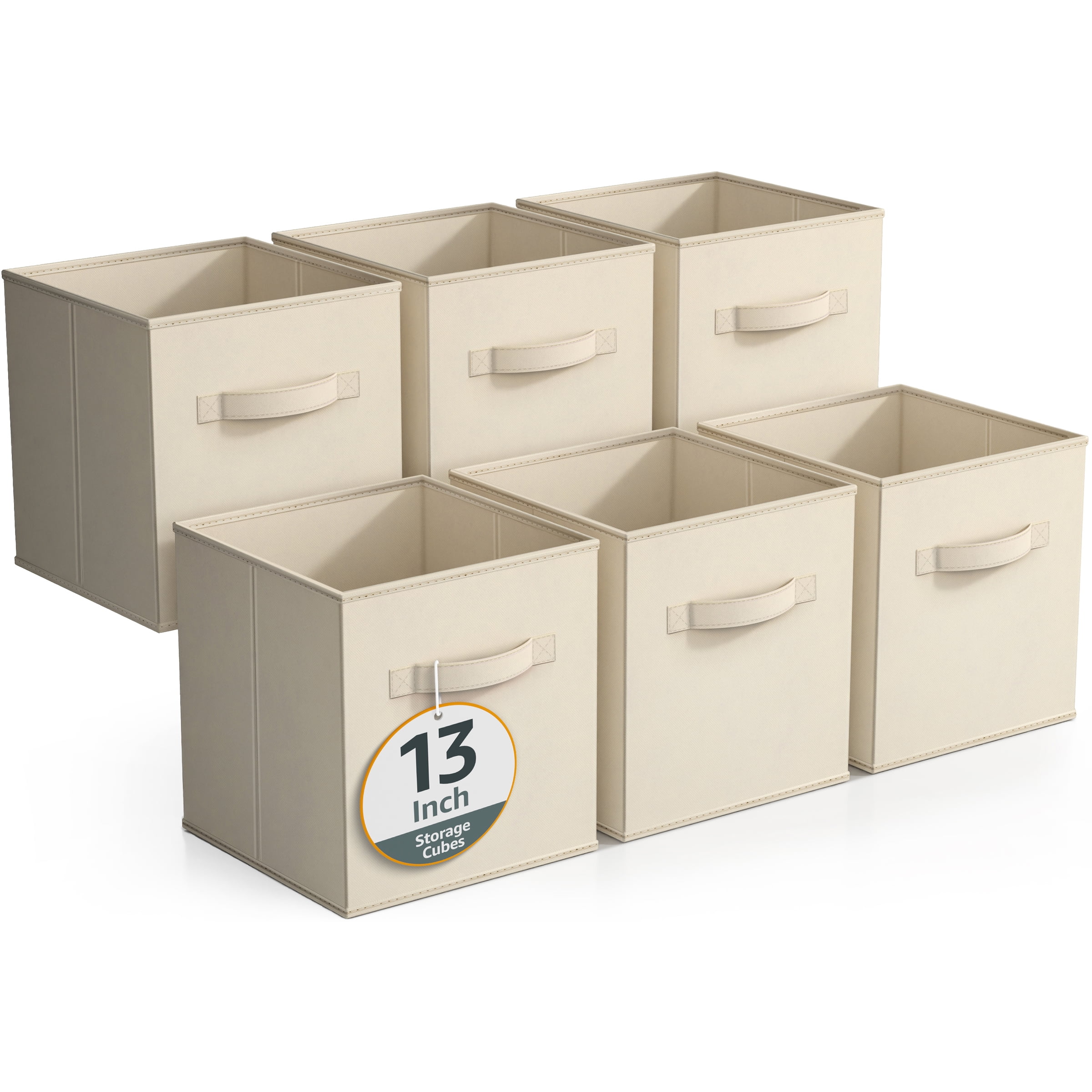 Sorbus Fabric Storage Bins 13" Foldable Cubes With Handles For Pantry ...