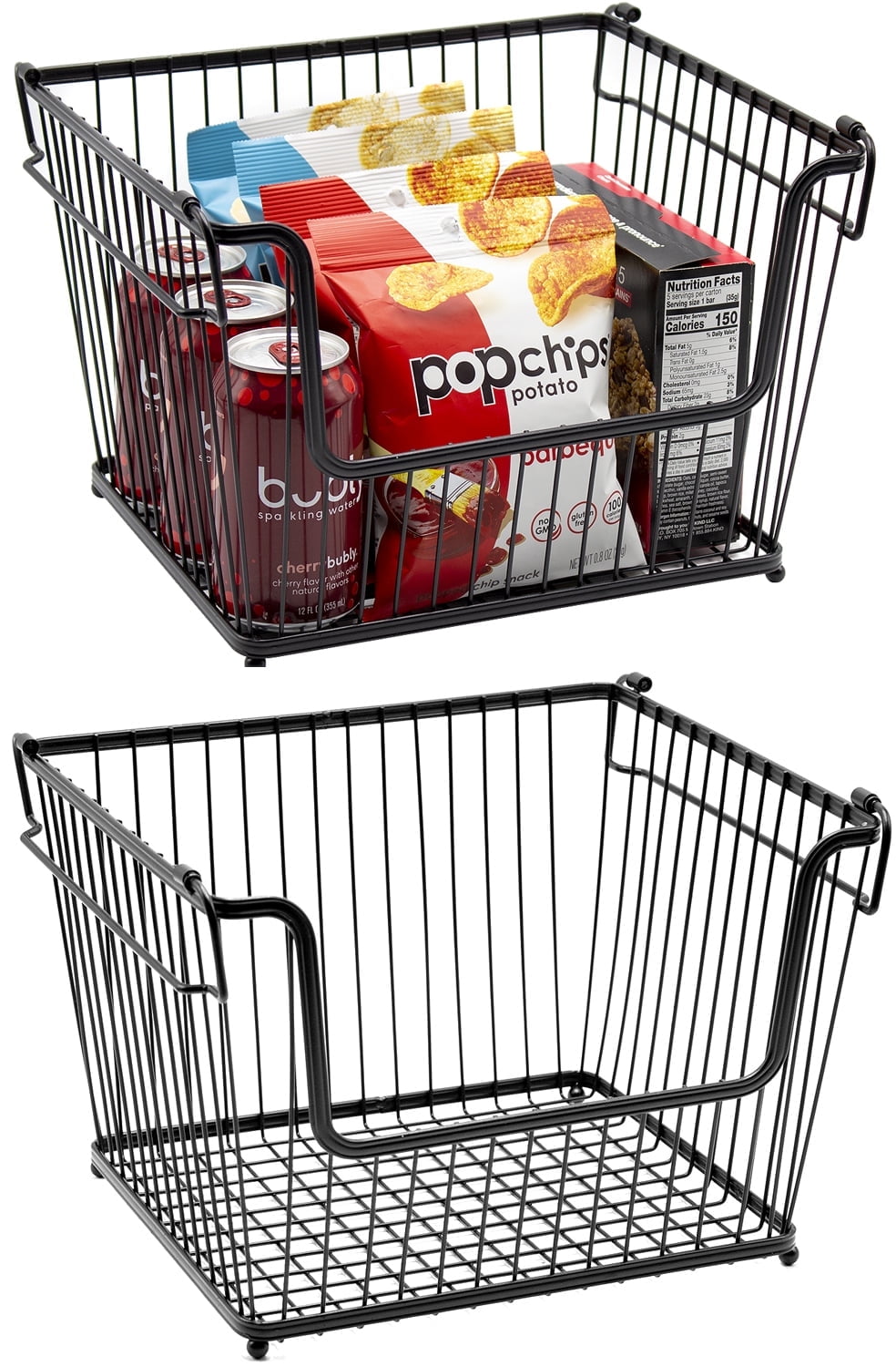Sorbus Farmhouse Scoop Storage Bin Wire Baskets with Handles, Stackable ...