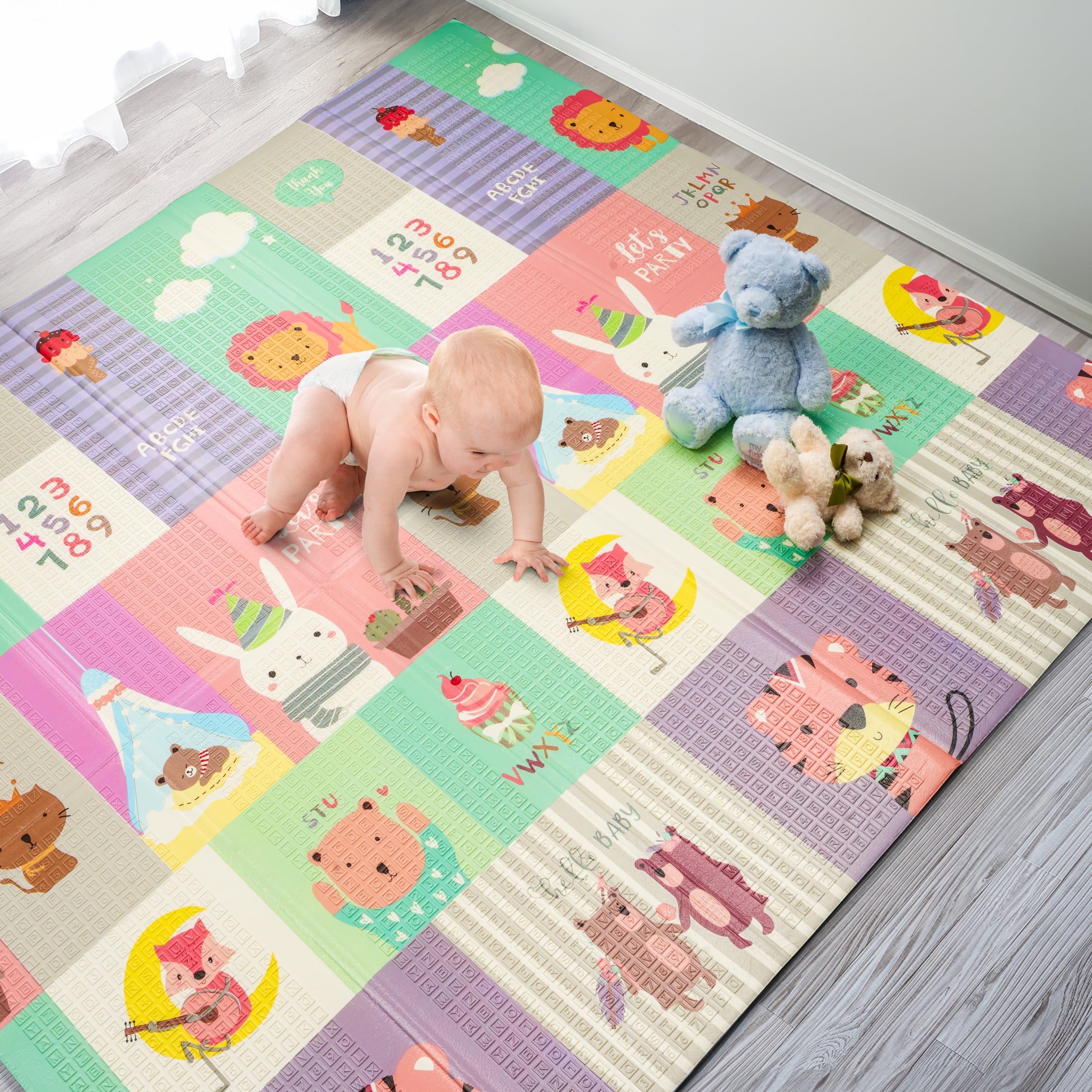 Sorbus Foldable Baby Play Mat, Kids Foam Mats for Floor with Travel Bag ...