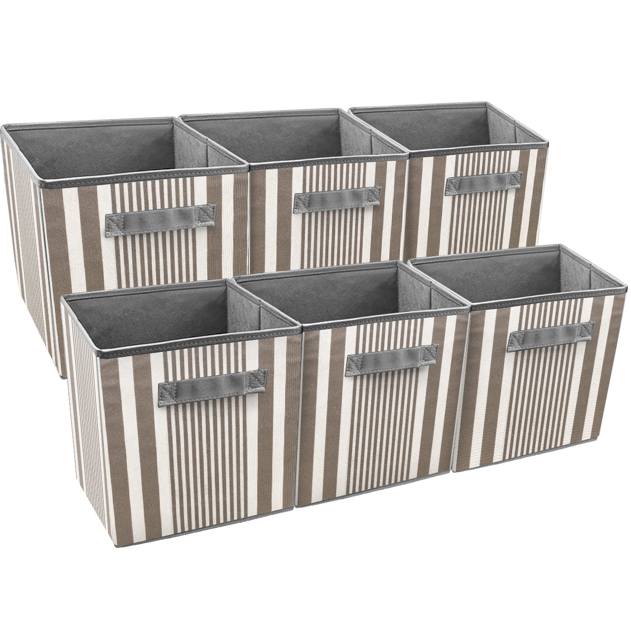 Sorbus Foldable Storage Cube Basket Bin, 6 Pack, Vertical Stripe Line ...