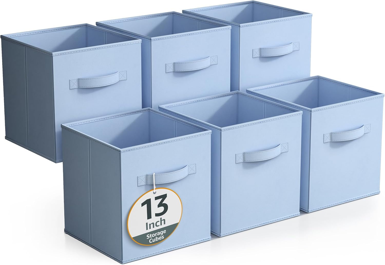 Sorbus Foldable Storage Cubes - 6 Fabric Baskets for Organizing Pantry ...