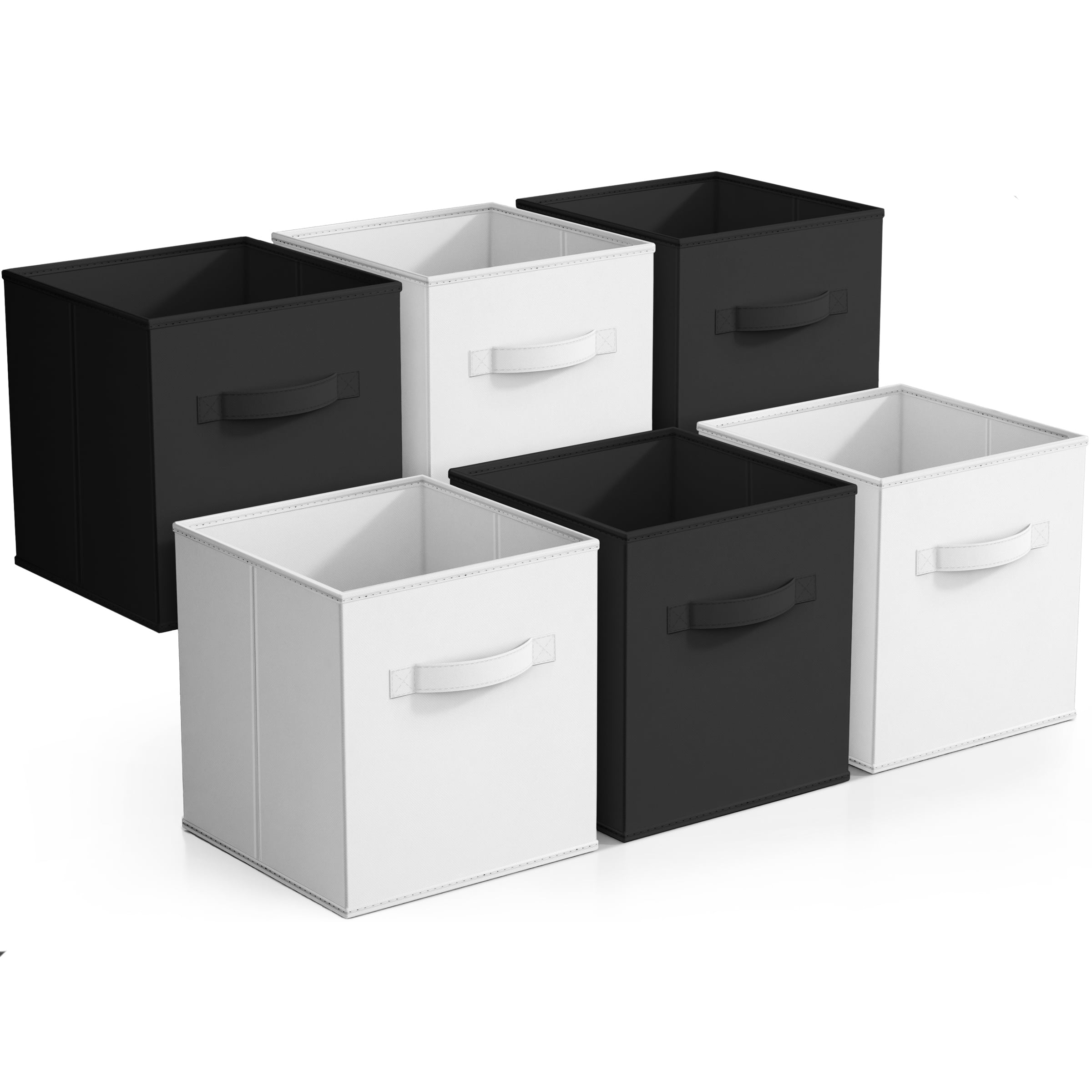 Sorbus Foldable Storage Cubes - 6 Pack, 11 Inch, Black and White ...