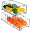 Sorbus Clear Stackable Fridge Drawers - Pull Out Organizer (1 X-Large ...