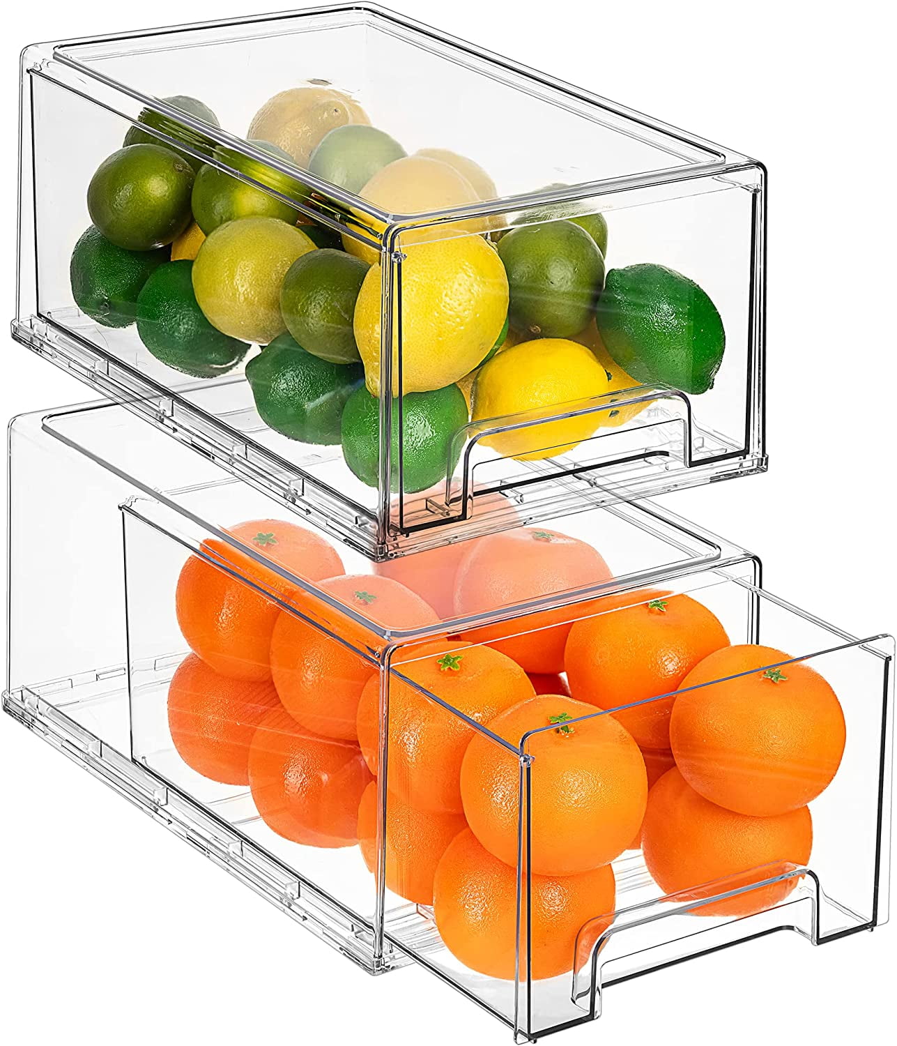 Sorbus Fridge Drawers - Clear Plastic Pull Out Refrigerator Organizer ...