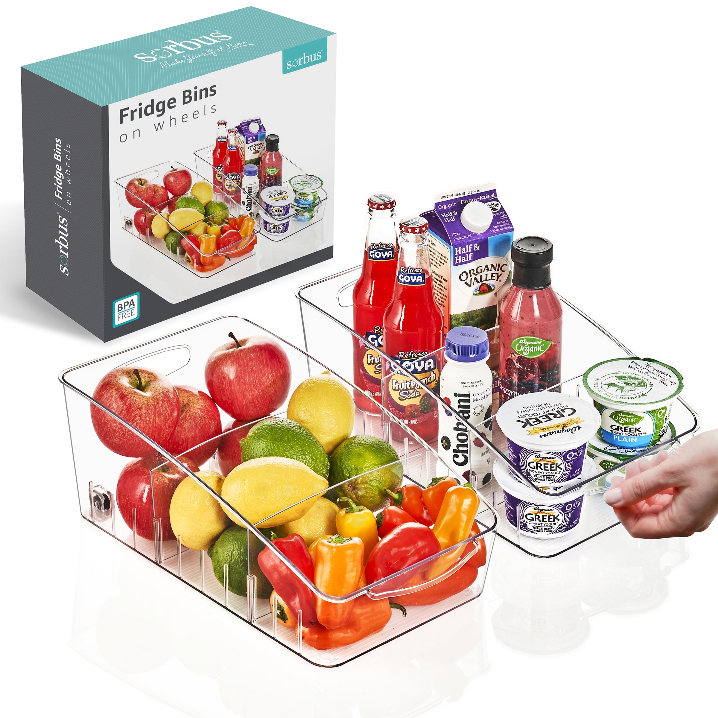 Sorbus Fridge Organizer on Wheels - Rolling Fridge Organizers and ...
