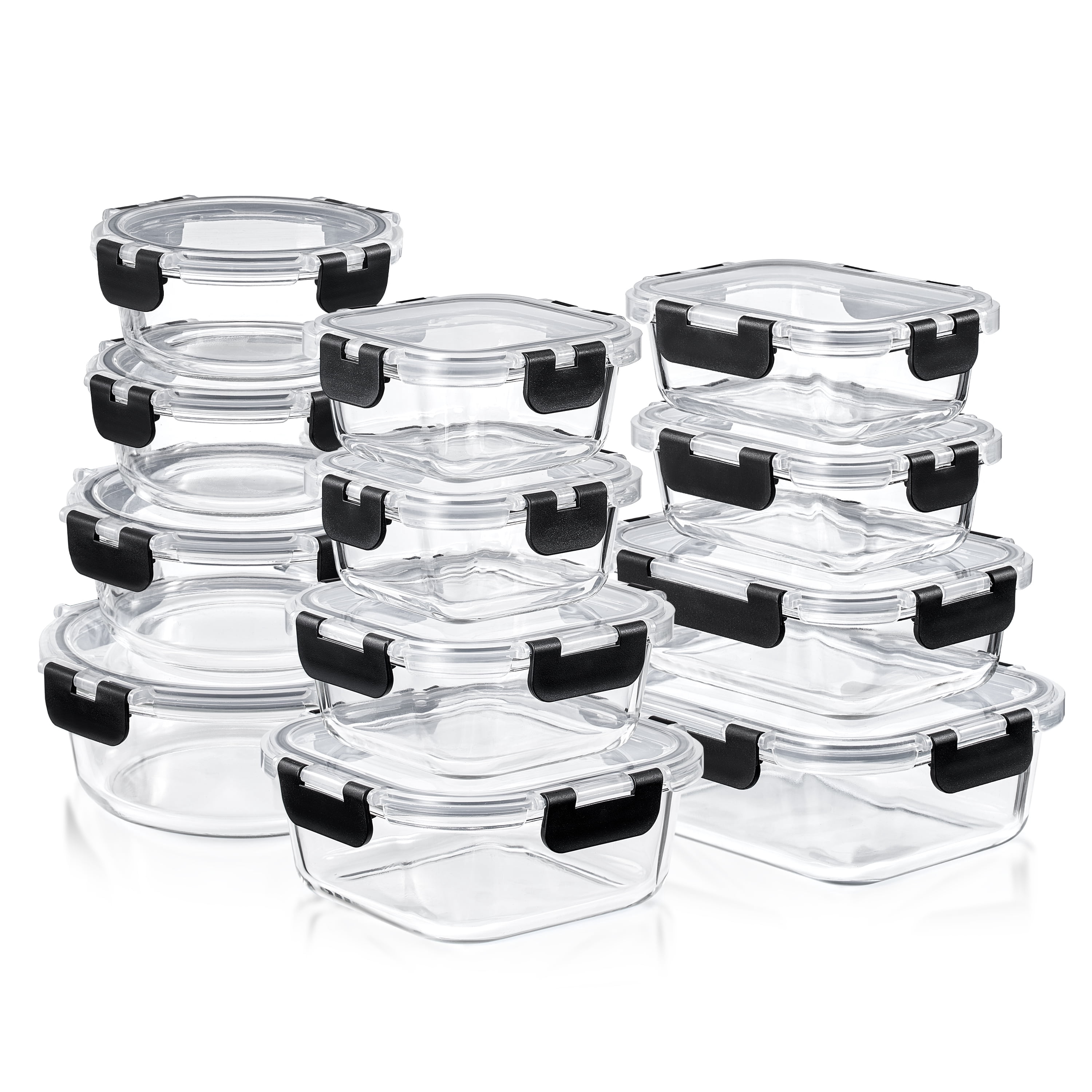 Sorbus Glass Food Storage Airtight Containers Set of 12 with Lids (24 ...