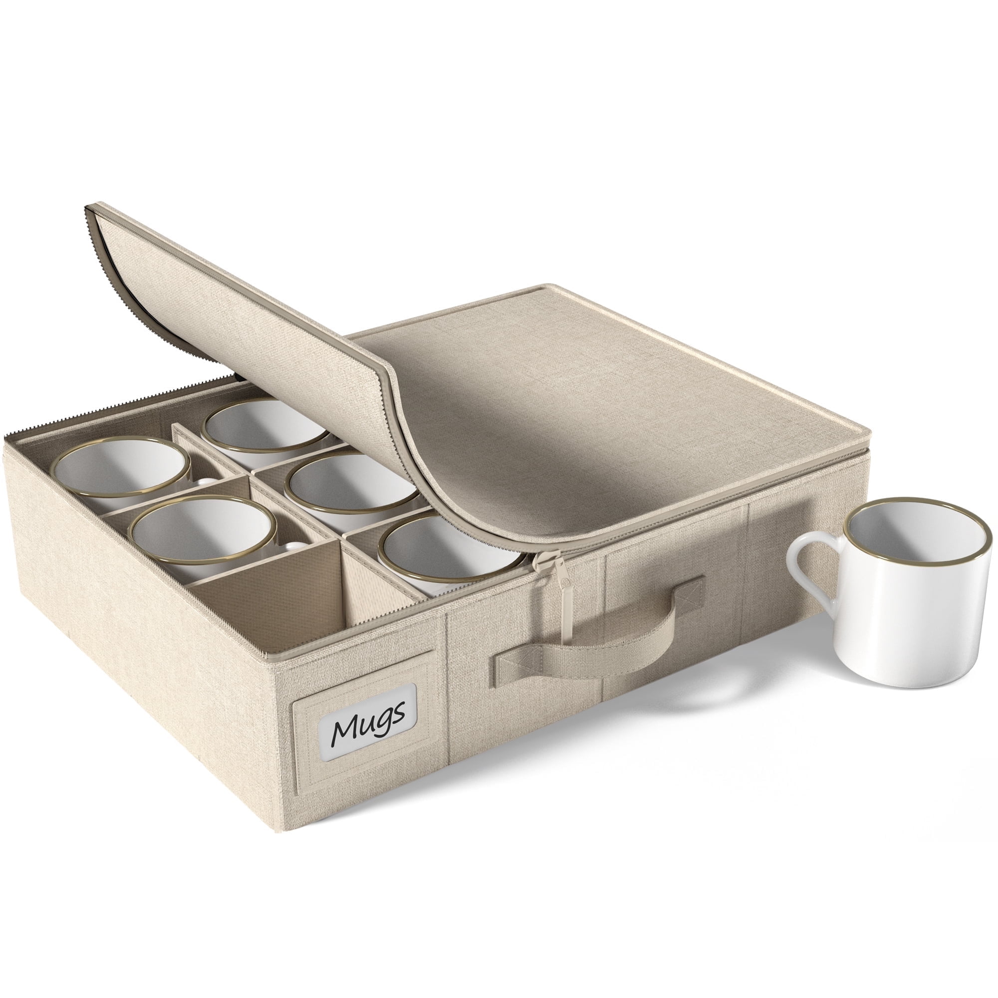 Sorbus Hard Shell Mug Storage Case with Dividers and Handle - China ...