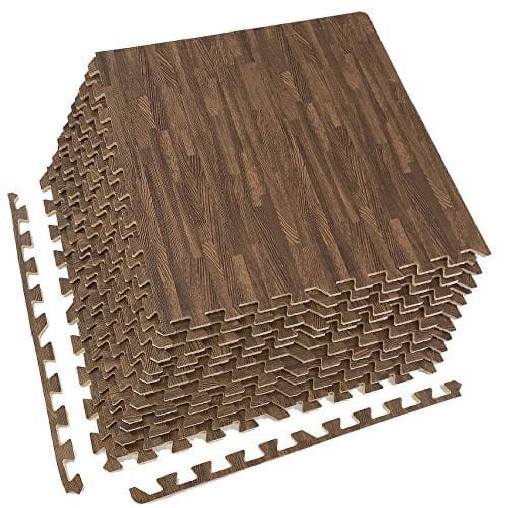 Sorbus Interlocking Floor Mat Wood Grain Print - Multipurpose Foam Tile ...