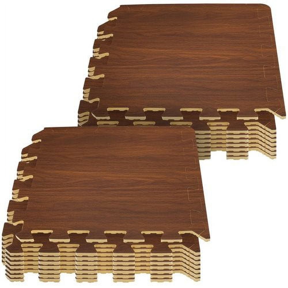 Sorbus Interlocking Floor Mat Wood Grain Print - Multipurpose Foam Tile ...