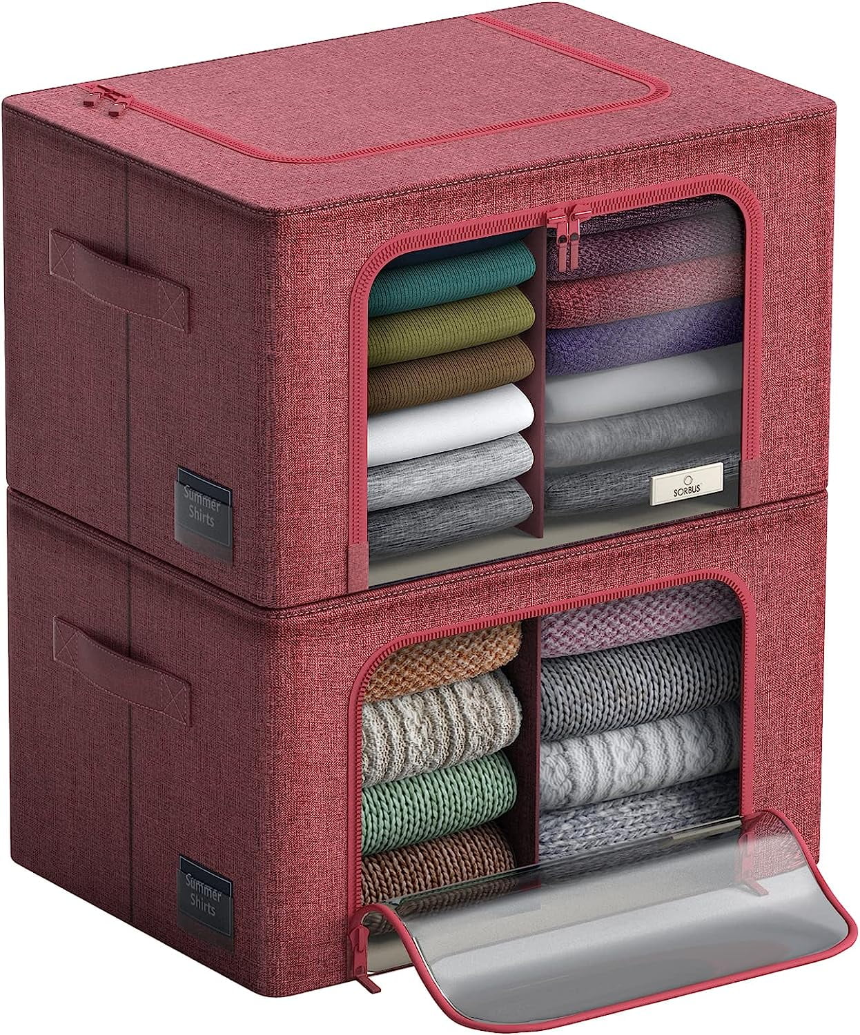 Sorbus Jumbo Storage Bins: Stackable, Foldable Clothes Organizer ...