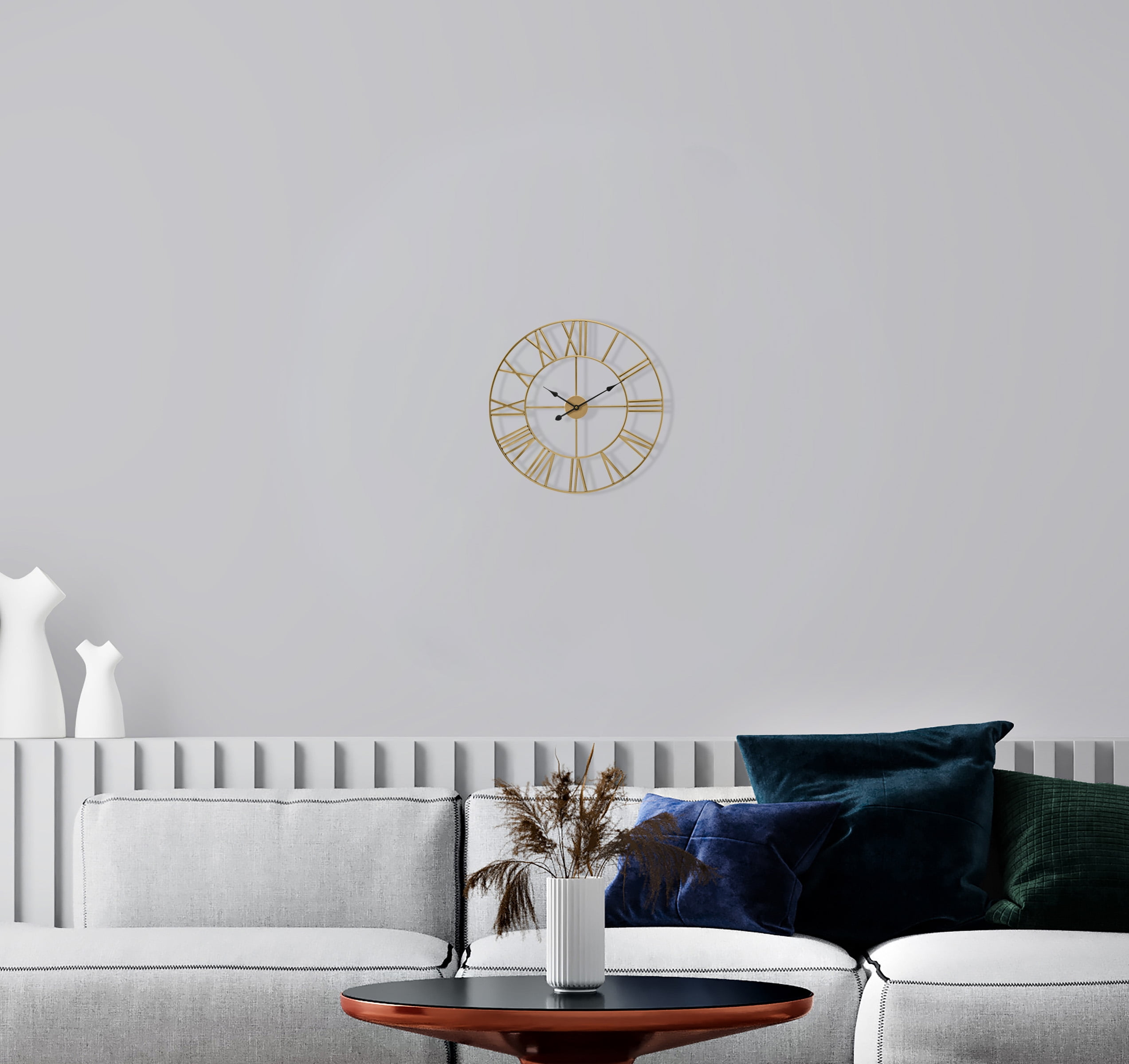 Sorbus Large Decorative Round Analog Wall Clock Battery Operated with ...