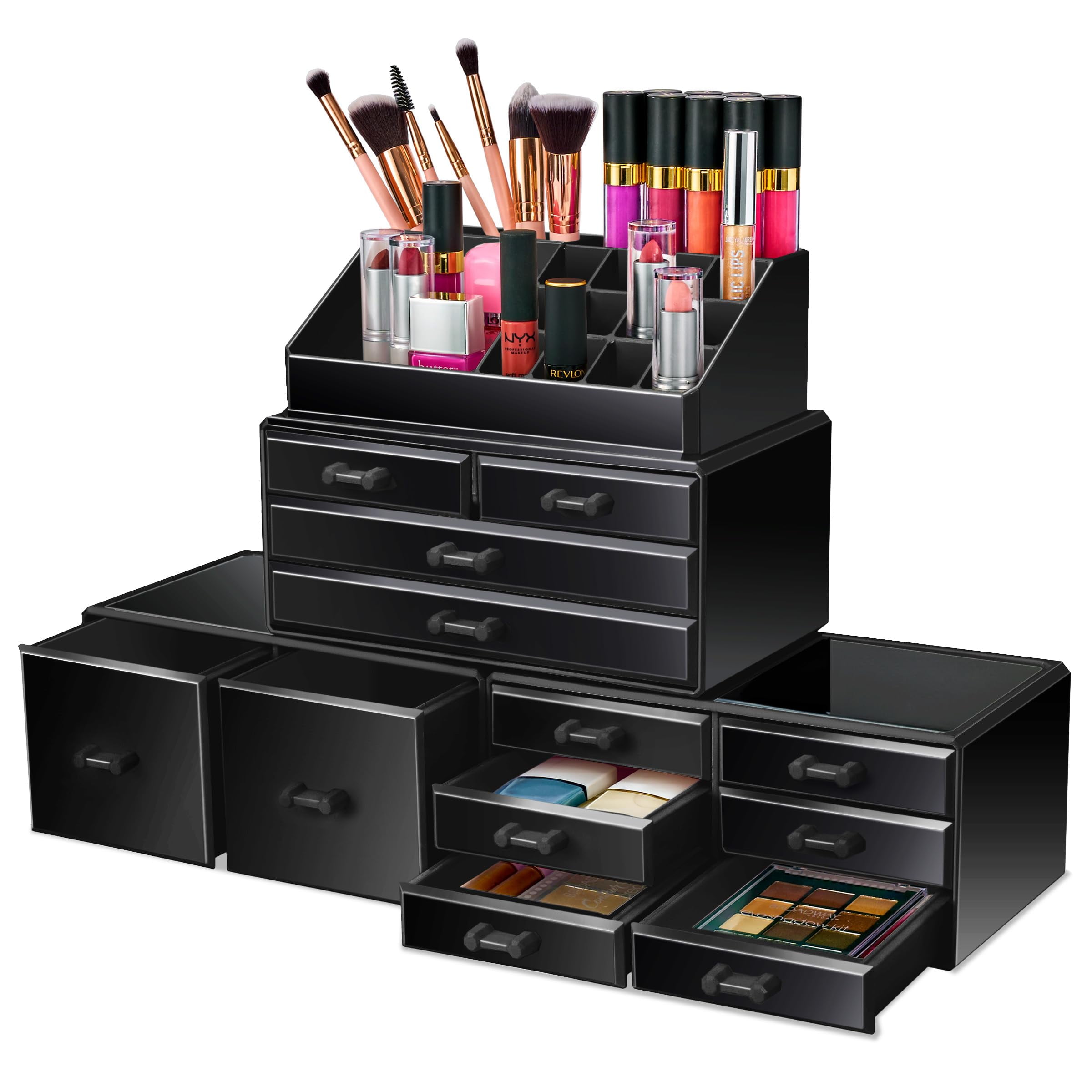 Sorbus Large Makeup Organizer - Stackable Jewelry & Makeup Organizer ...