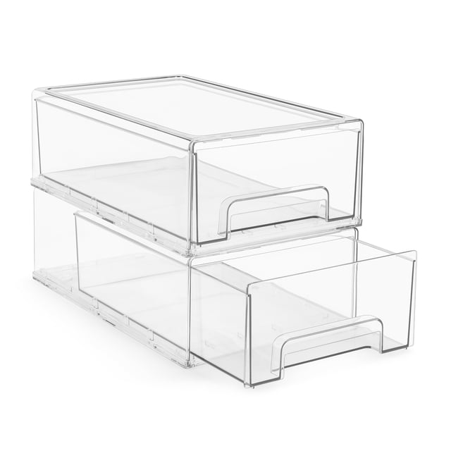 Sorbus Medium Clear Stackable Storage Drawers, Plastic Storage Drawers ...