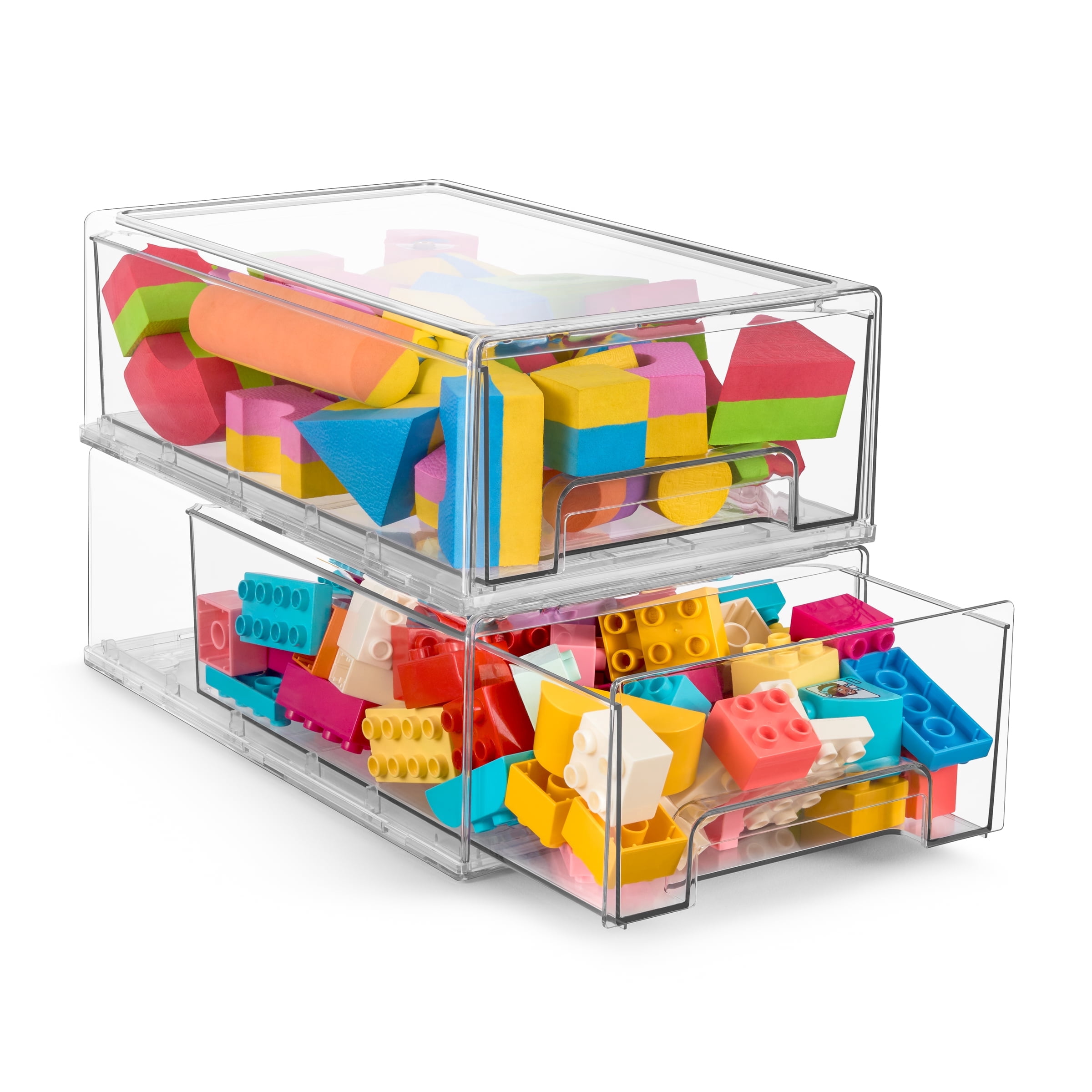 Sorbus Medium Clear Stackable Storage Drawers, Plastic Storage Drawers ...