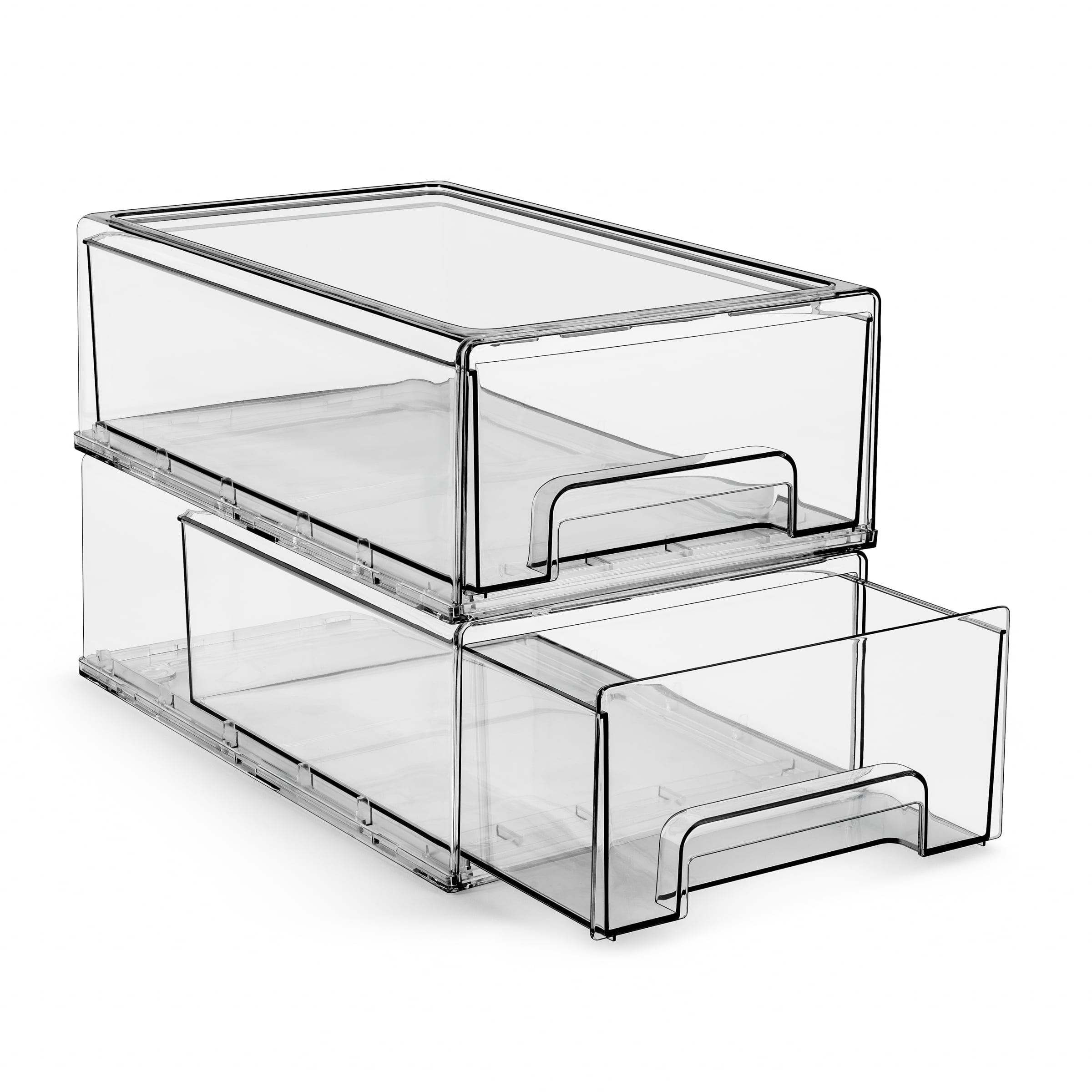 Sorbus Medium Pull Out Organizer Bins, Clear Stackable Storage Drawers ...