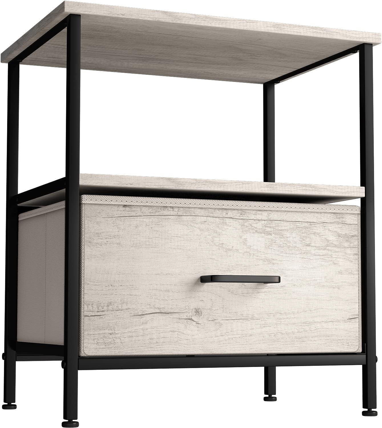 Sorbus Nightstand - 2 Drawer Bedside Table with Steel Frame, Wood Top ...