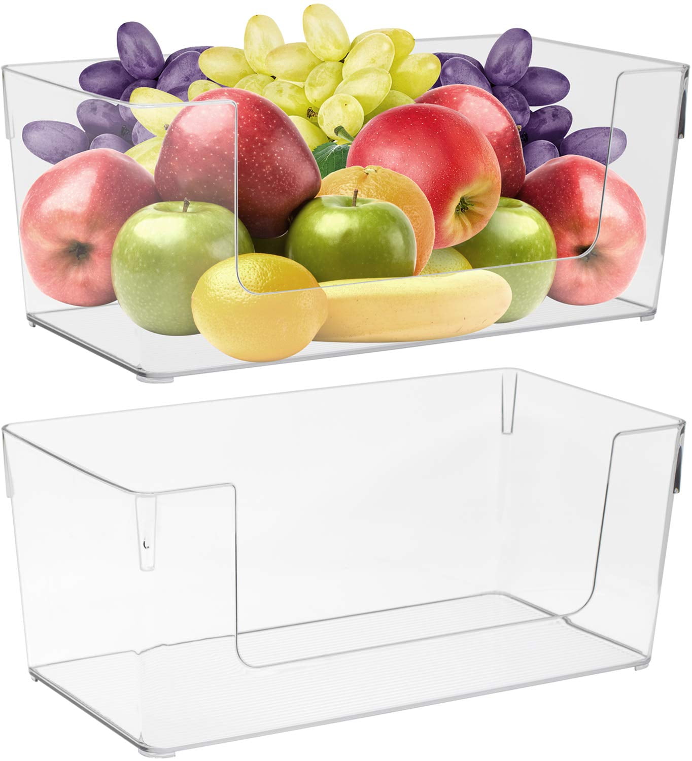 Sorbus Open Plastic Storage Bins Clear Pantry Organizer Box Bin ...