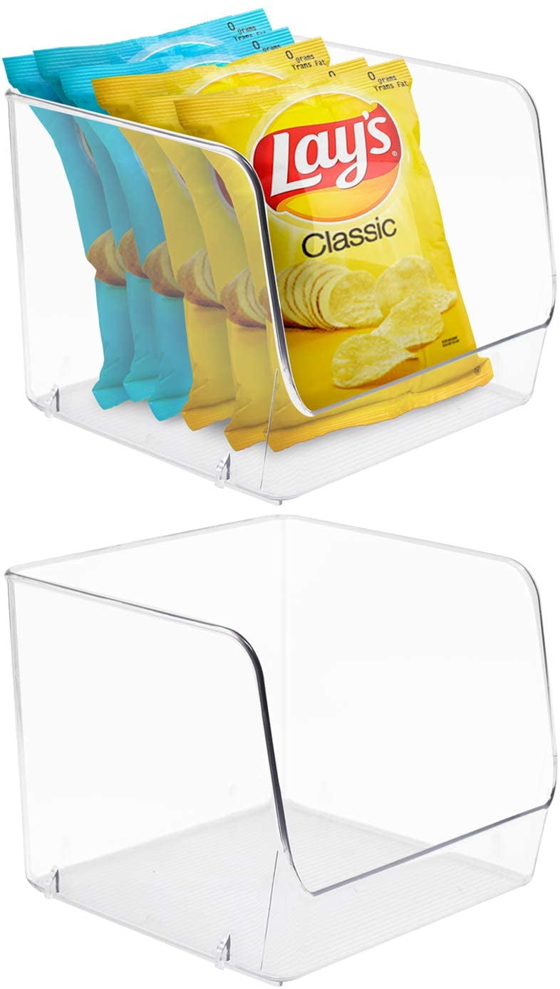Sorbus Open Plastic Storage Bins Clear Pantry Organizer Box Bin ...