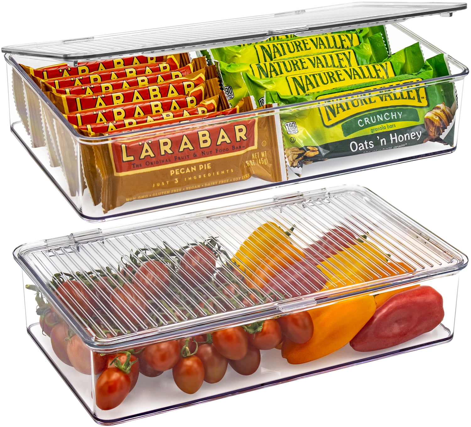 Sorbus Organizer Bins with Attached lids | Kitchen Pantry Organization ...