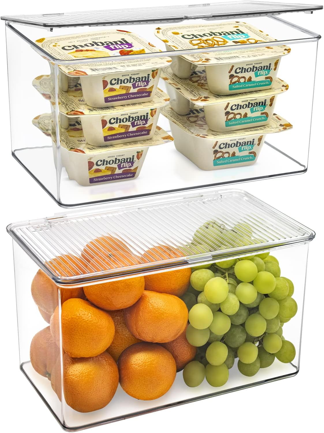 Sorbus Organizer Bins with Attached lids | Kitchen Pantry Organization ...