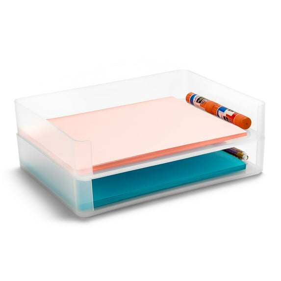Sorbus Stackable Letter Tray Desk Organizer, Plastic Paper File Storage ...