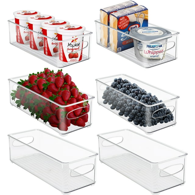 Sorbus Stackable Storage Bins, Clear Pantry Organizer for Kitchen ...