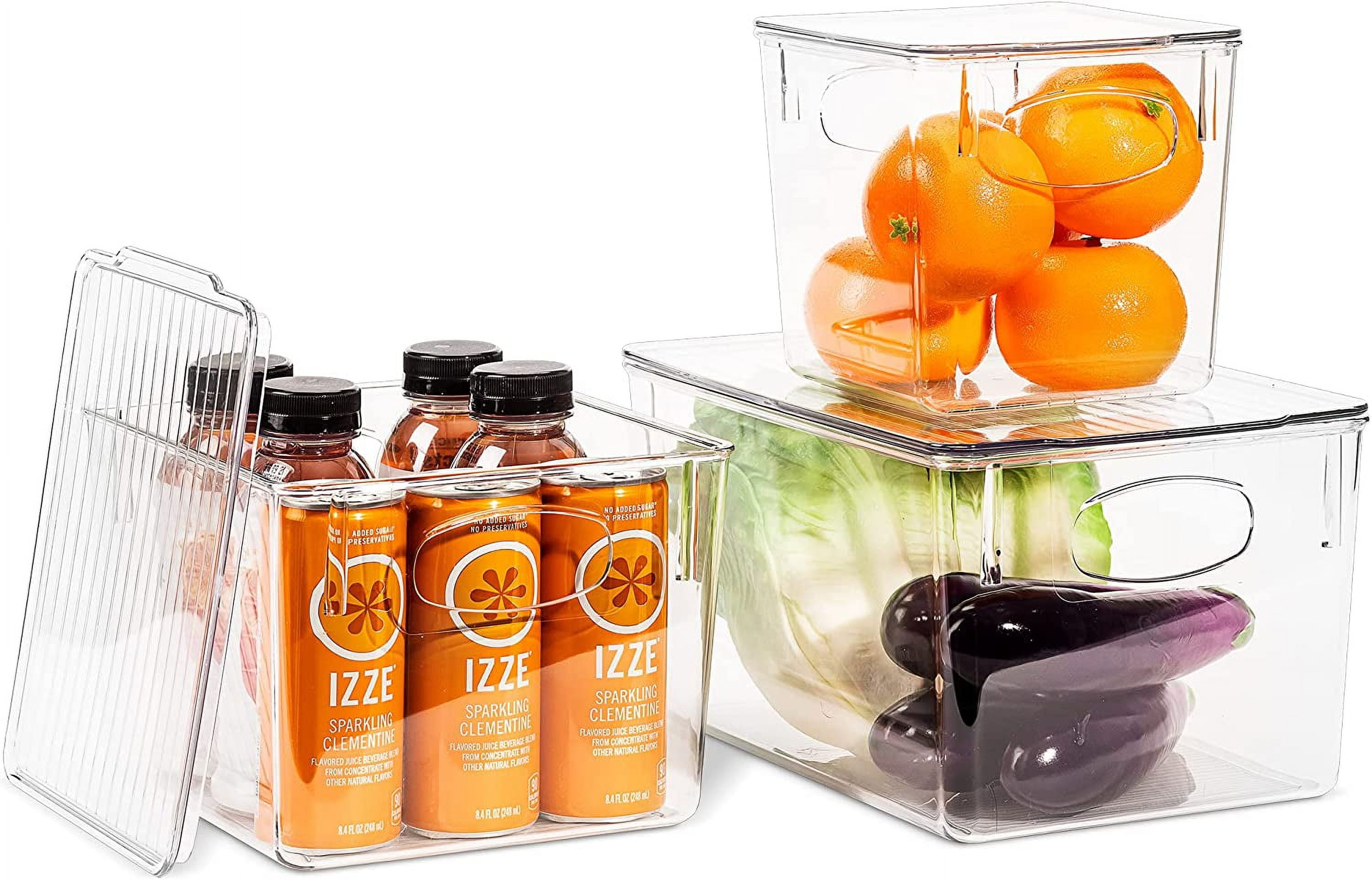 Sorbus Plastic Storage Clear Bins with Lid, Stackable Pantry Organizer ...