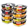 Sorbus, Glass Meal Prep Containers, 8 pcs, Airtight Lids - Walmart.com
