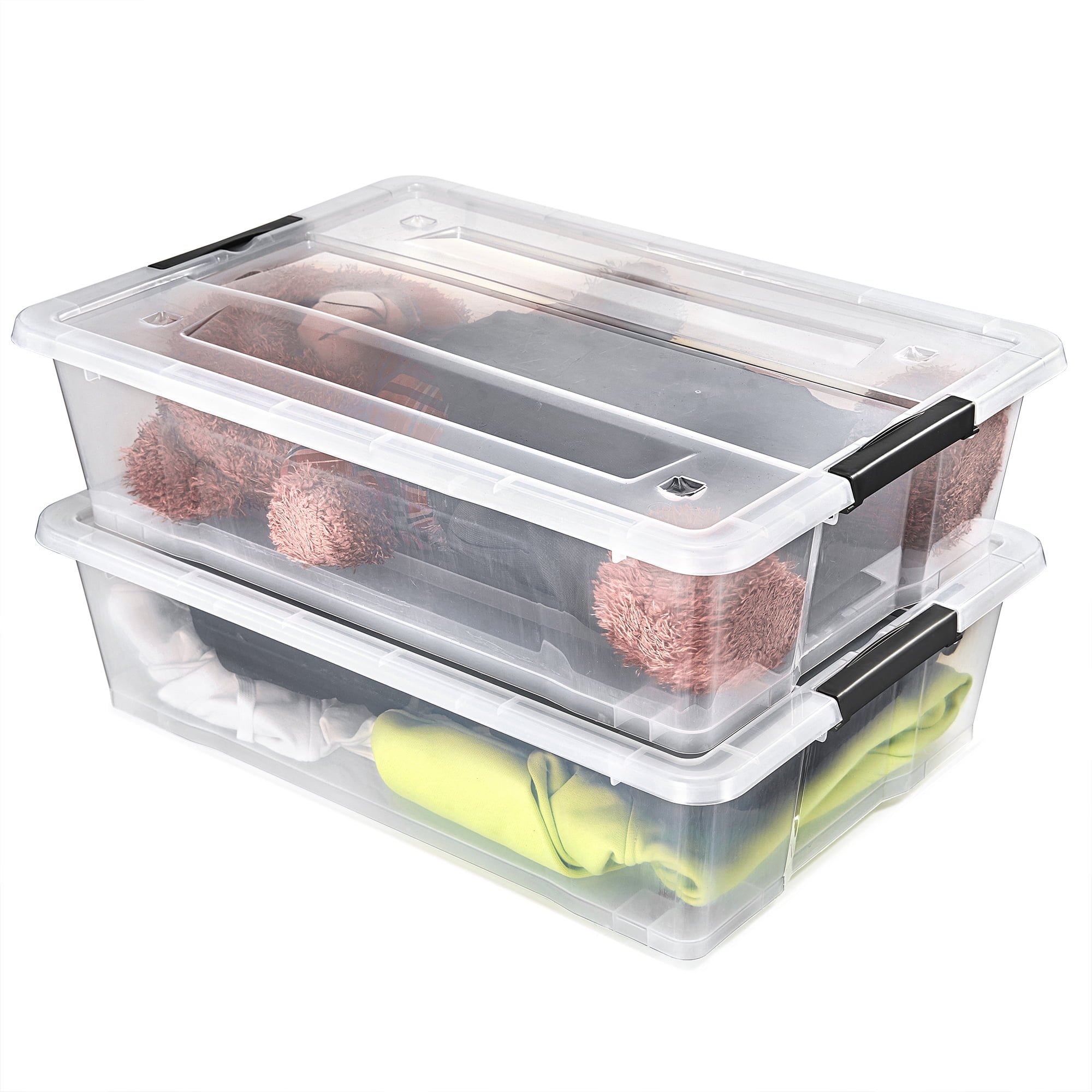 Sorbus Set of 2 Clear 40qt Underbed Storage Containers with Lids and ...