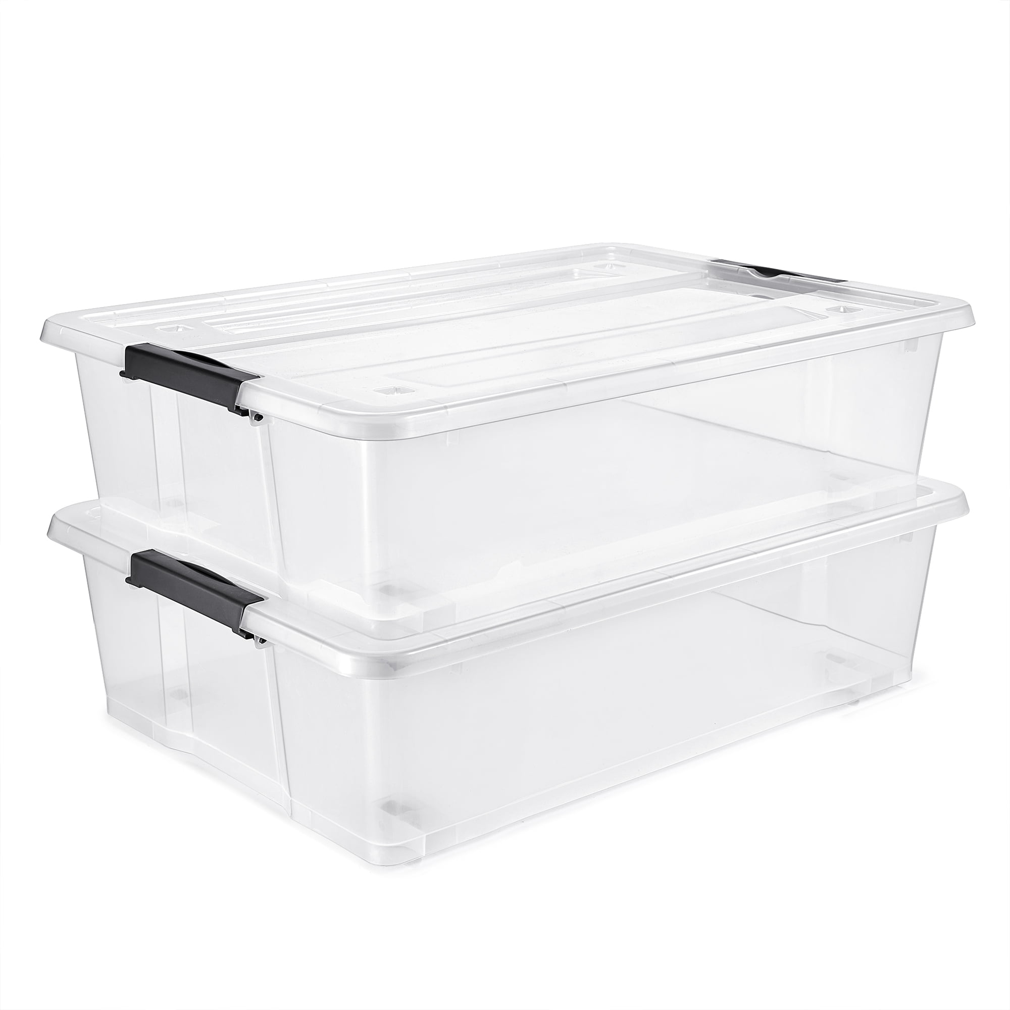 Sorbus Set of 2 Clear 40qt Underbed Storage Containers with Lids and ...