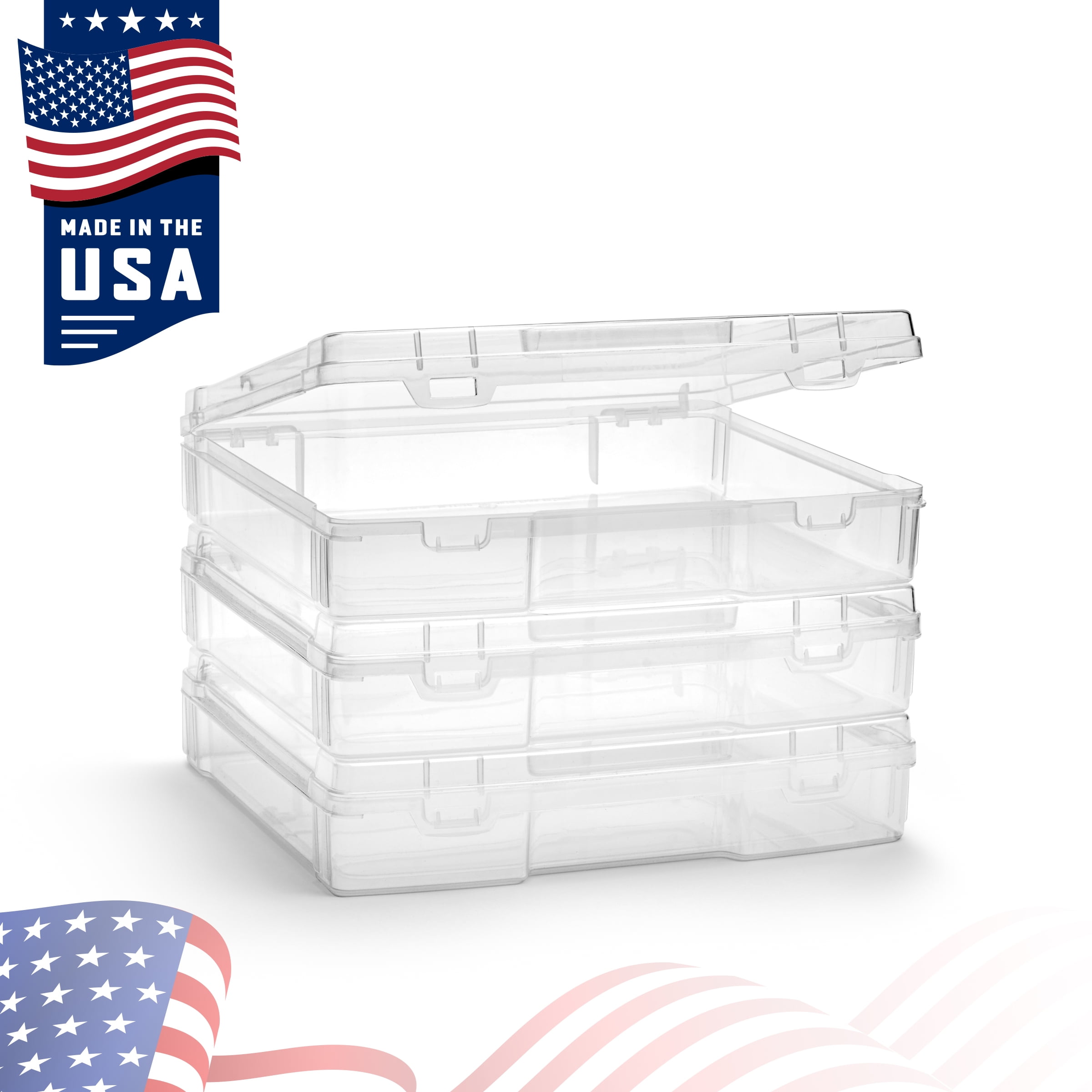 Sorbus Set of 3 Wide Hanging File Organizer Bin Clear Plastic Stackable ...