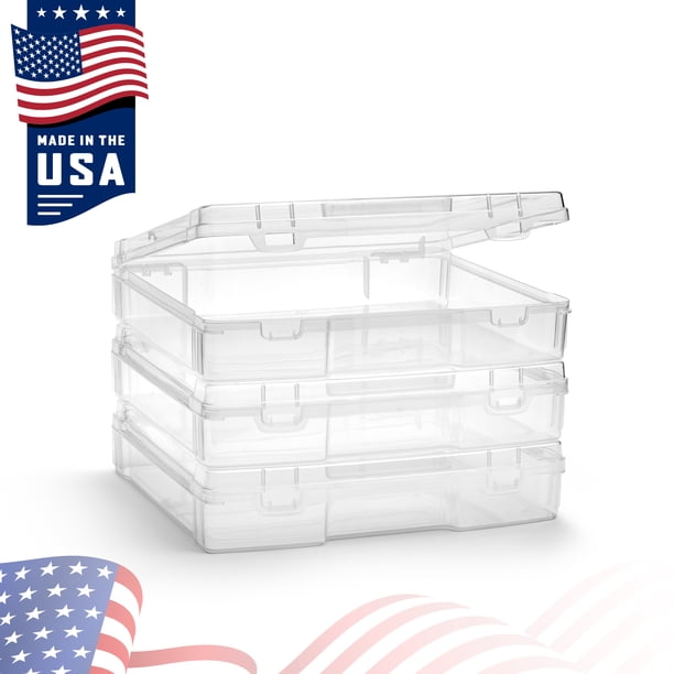 Sorbus Set of 3 Wide Hanging File Organizer Bin Clear Plastic Stackable ...