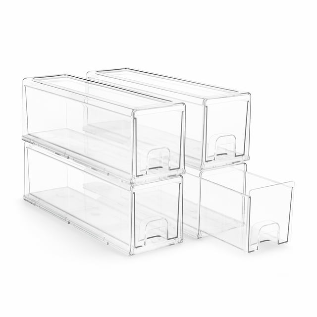 Sorbus Small Clear Stackable Storage Drawers, Plastic Storage Drawers ...