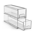 Sorbus Small Wide Clear Storage Drawers (2 Pack) – Stackable Storage ...